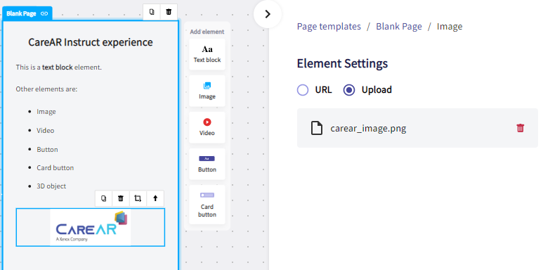 Adding and Configuring Page Elements – CareAR